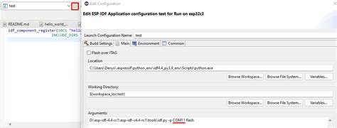 switching to different serial port in the esp target selector does not