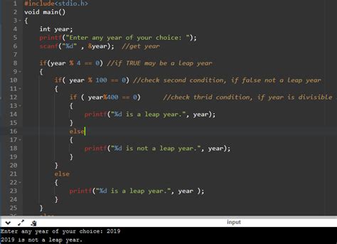 c leap year program in c qa with experts