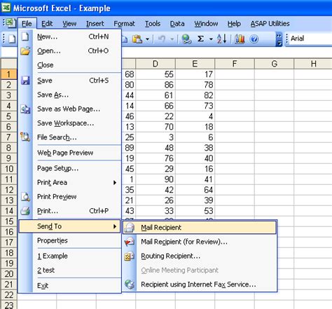 asap utilities for excel blog user question how to send this sheet