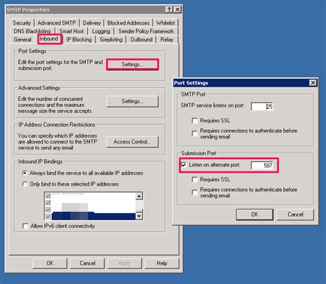 enabling alternate smtp port in mailenable web24