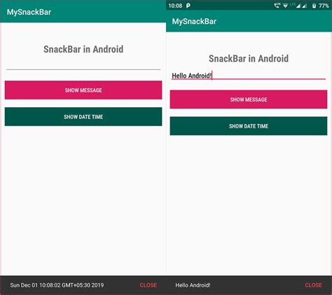 android tutorial how to use snackbar parallelcodes