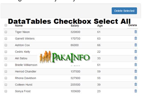 datatables checkbox check all example programming tutorial online