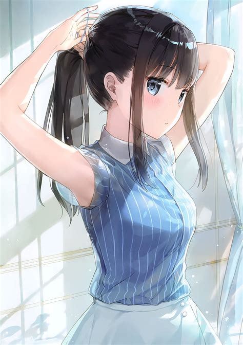 Anime Girl With Long Black Hair Wallpaper