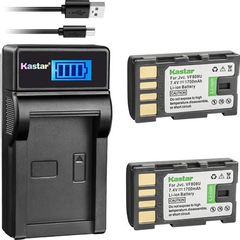Kastar Battery X2 And Slim Lcd Charger For Jvc Bn Vf808