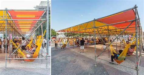 Estúdio Chão Uses Scaffolding To Build Temporary Structures For