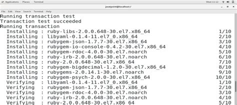 how to install ruby on centos javatpoint