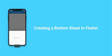 how to create a bottom sheet in flutter — androidville best android