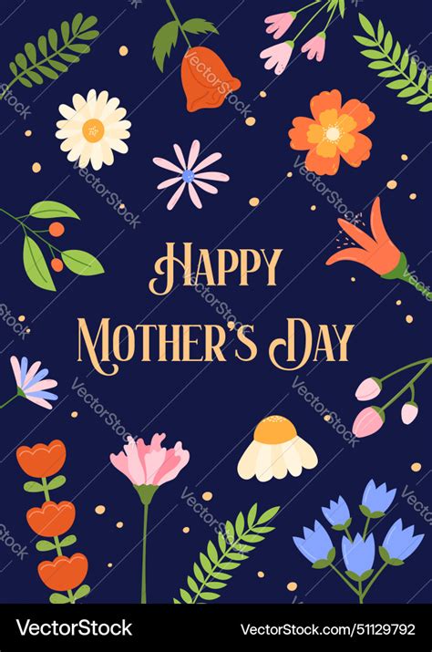Happy Mothers Day Greeting Card Vertical Vector Image