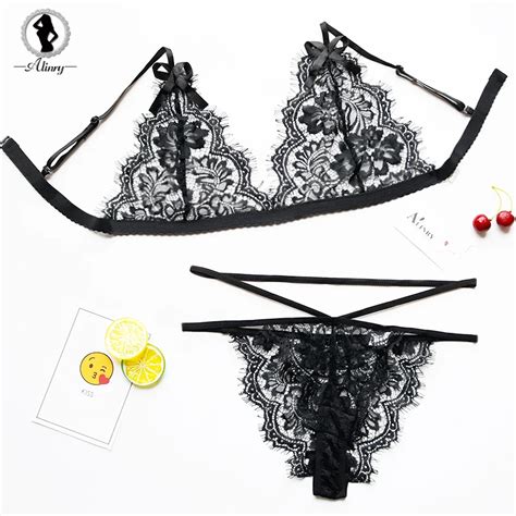 Alinry 2017 New Sexy Bra Women Black White Eyelashes Lace Plus Size