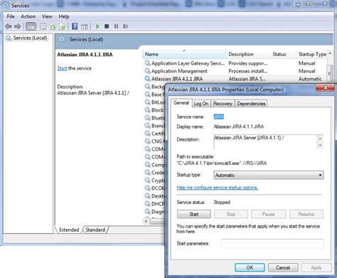running jira applications as a windows service administering jira