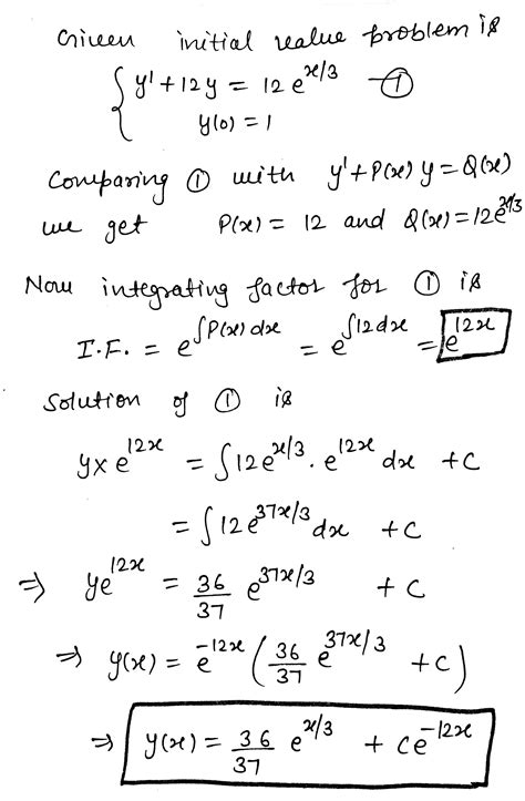 [solved] find the solution of the following initial value problem y