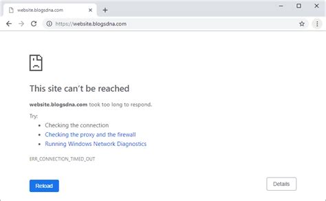 err connection timed out windows 10 chrome fooomg
