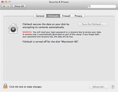 how to enable filevault 2 on mac os x 10 7 and 10 8 university it