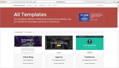 all free bootstrap themes and templates start bootstrap mwender