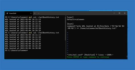windows 10 wsl can now run linux commands on startup