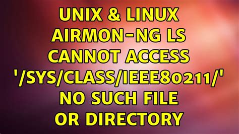 unix and linux airmon ng ls cannot access sys class ieee80211 no