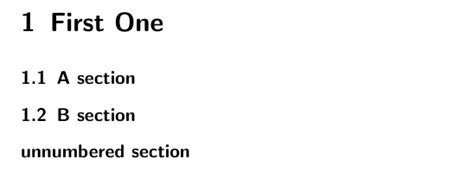 sectioning how to create an unnumbered subsection in a subsection