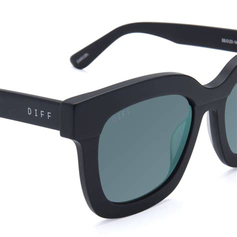 Carson Square Sunglasses Matte Black And Purple Mirror Polarized Diff