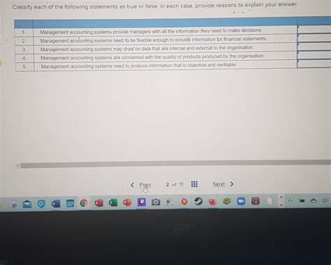 solved classify each of the following statements as true or
