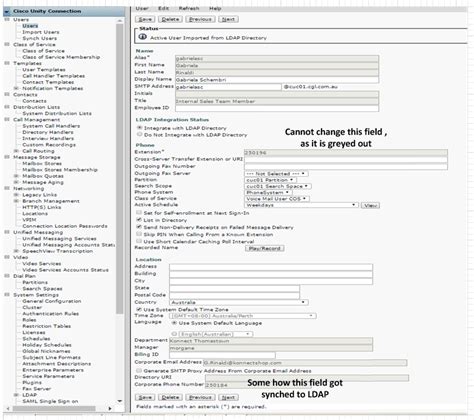 solved cisco unity connection extension field are not updated with