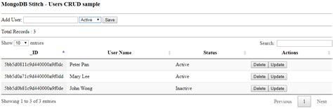 js gui for simple crud it