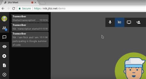 a speech to text prototype jitsi
