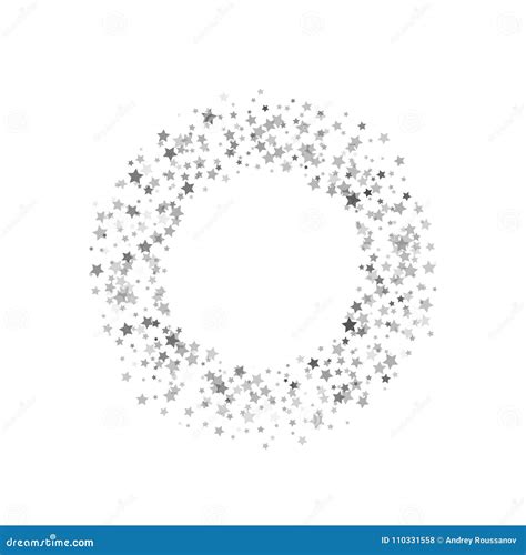 Silver Stars On A White Background Abstract Trendy Modern Background