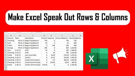 how to speak cells by rows and columns in excel youtube