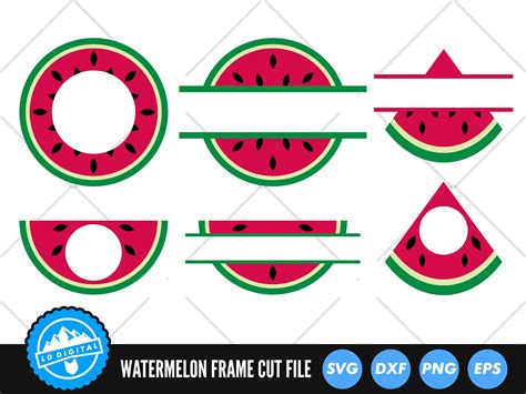 Watermelon Frame Svg Files Kawaii Fruit Svg Cut Files Etsy México