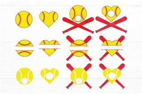 Softball Monogram Frame Svg Graphic By Appearancecraft · Creative Fabrica