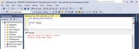 sql server set quoted identifier and set ansi padding proper usage examples