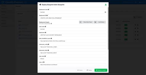 deploying charts cloudify documentation center