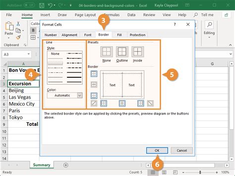 add borders in excel
