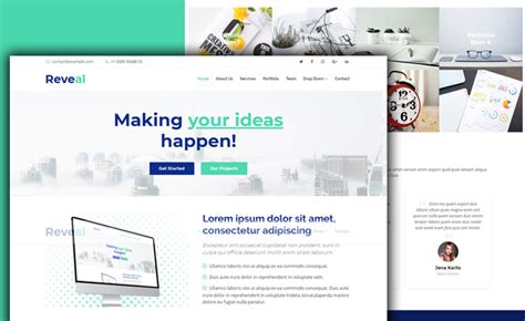 reveal responsive html5 bootstrap business template for commercial