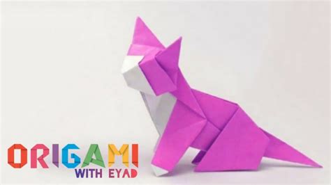Origami Cat 🐈 اوريغامي فن طي الورق تعلم كيف تصنع قطة اشكال رائعه من