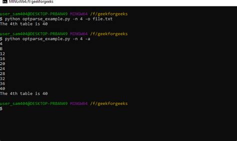 optparse module in python geeksforgeeks