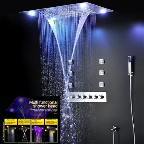 Grande Chuveiro De Chuva Do Banheiro Teto Elétrico Led Chuveiros Chuvas