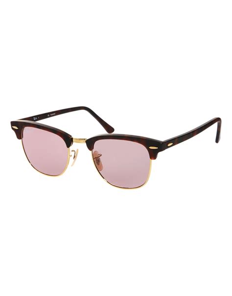Ray Ban Polarized Clubmaster Sunglasses In Brown For Men Lyst