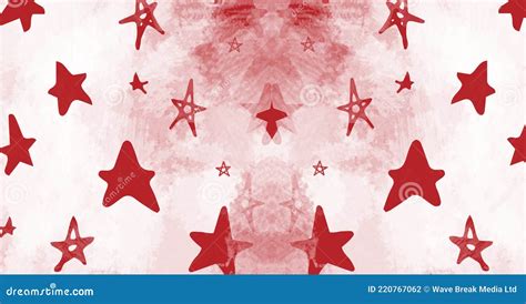 Illustration Of Multiple Red Stars On Red And White Background Stock