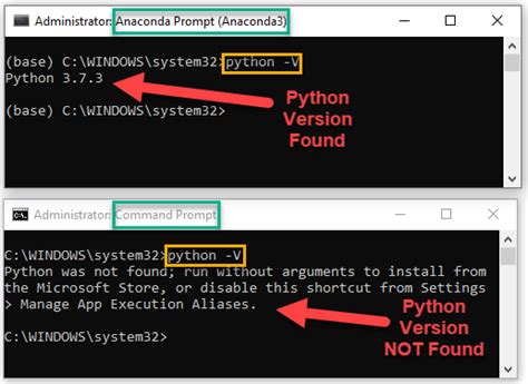 为什么anaconda prompt会显示我的python版本，而command prompt却没有？