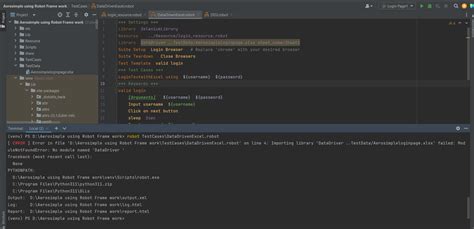 i am getting an error importing library datadriver testdata