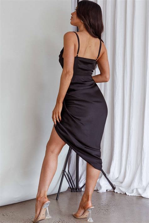 Shop The Lyra Sheer Bodice Midi Dress Black Selfie Leslie Australia