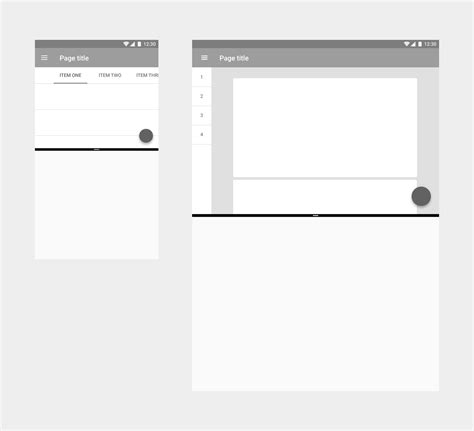 split screen layout material design guidelines