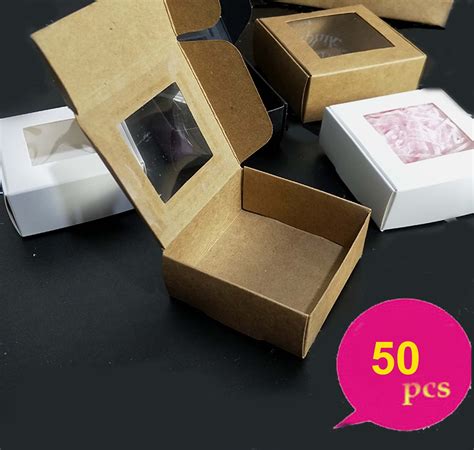 50pcs Kraft Paper Window Box Small Kraft Jewelry Soap Wedding Etsy