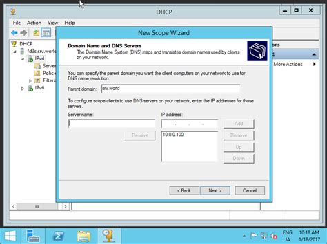 windows server 2012 r2 configure dhcp server server world