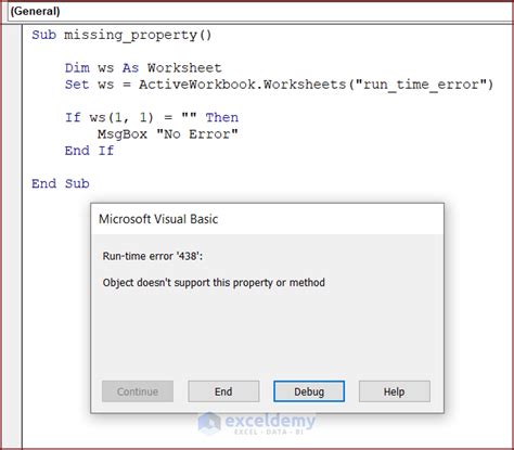 [fixed ] runtime error 438 in excel vba 5 solutions exceldemy
