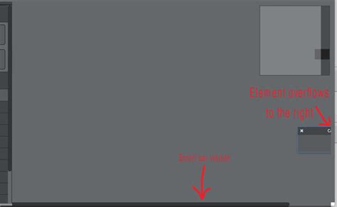 html html5 dragging element left does not show horizontal scrollbar