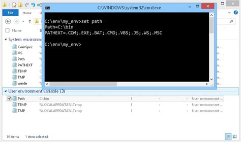 windows set temporary environment variable mand line bios pics