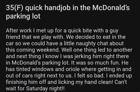 Quick Handjob In The Mcdonalds Parking Lot After Work I Met Up For A