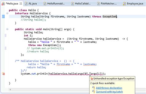 trying out lambda expressions in the eclipse ide